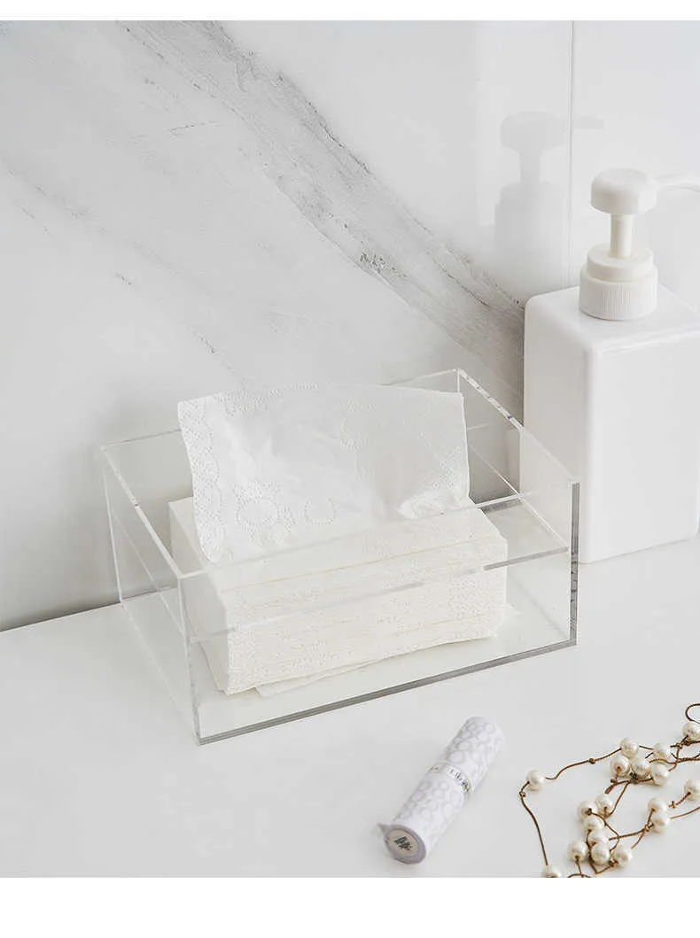 Decorative Tissue Box Holder Modern Acrylic Tissue Dispenser, Home ...