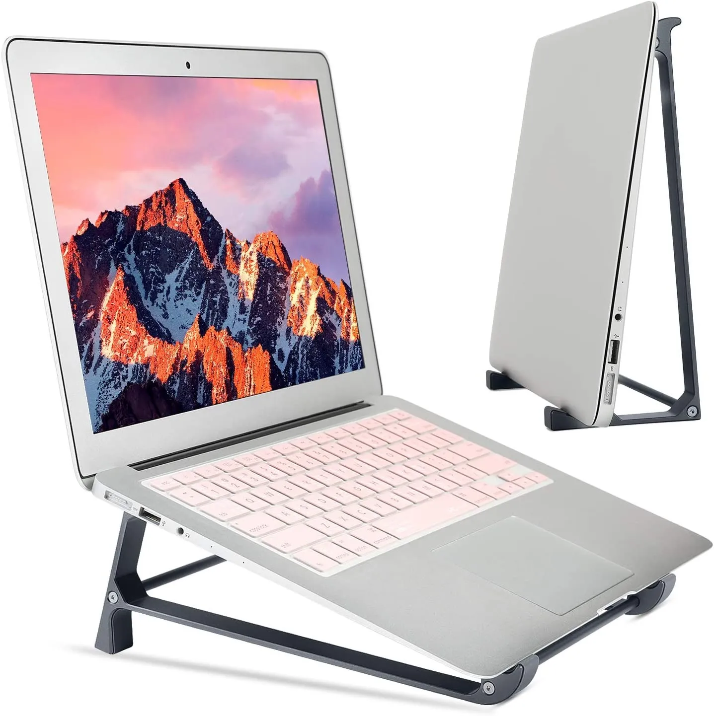 Aluminum Laptop Stand 2-in-1 Desk Stand Vertical Ergonomic Compatible ...