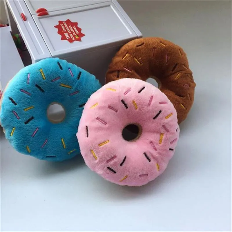 Squeaky Dog Toys Soft Donut Plush Puppy Toy For Small Medium Dogs ...