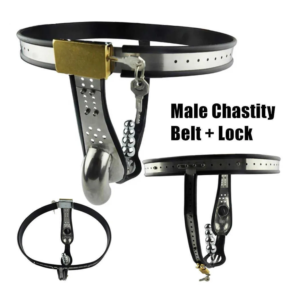 Stainless Steel Male Chastity Belt With Butt Plug Beads Anal Dildo Cock Rings Bdsm Bondage Lock
