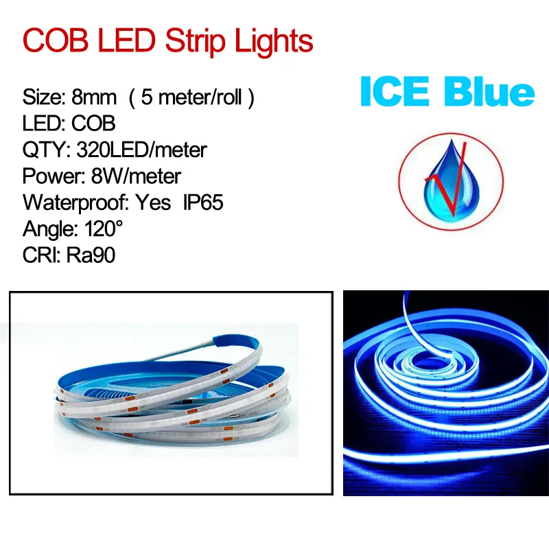 LED Strip Lights COB String Musical Instruments Light With 320 Daylight ...