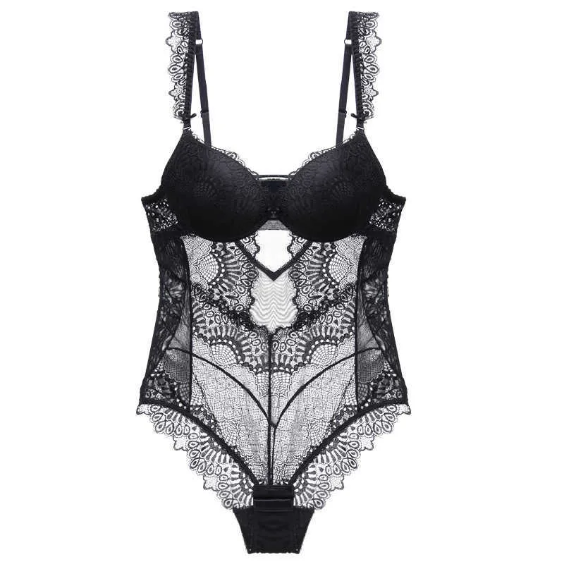 Lace Ruffle Lingerie Set: Padded Push-Up Bra & Panties Briefs - Premium ...