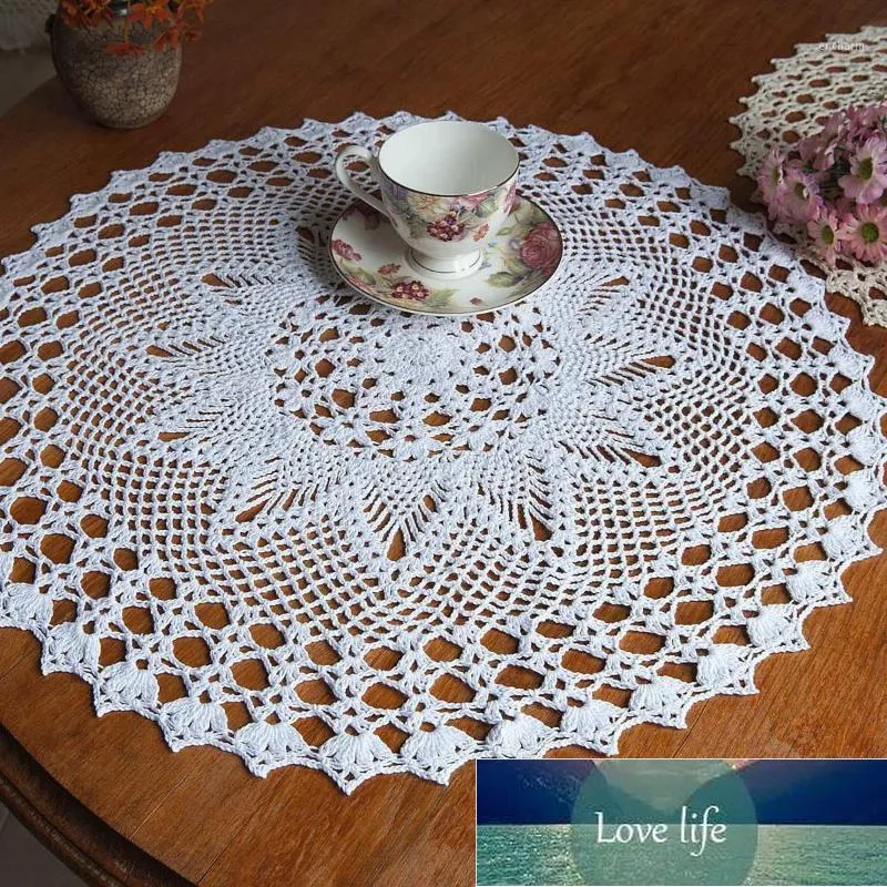 Handmade Lace Flower Doily: 50cm Round Cotton Crochet Table Mat ...