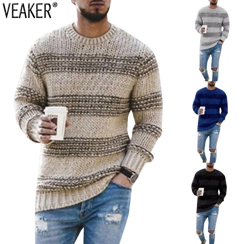 Autumn Striped Mens Pullover Sweaters: Premium Knitwear for Casual ...