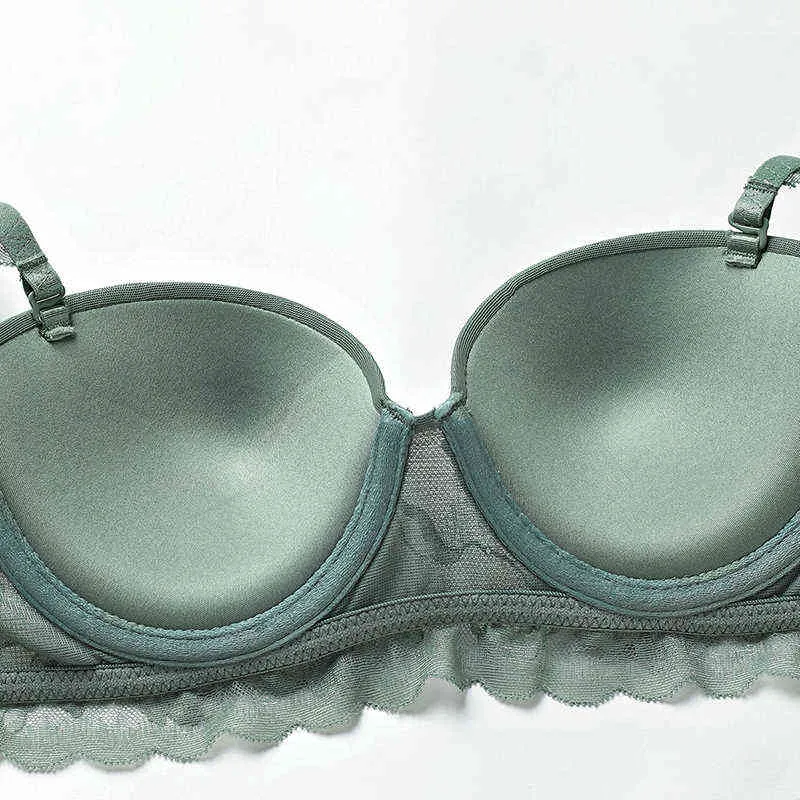 NYX Lace Half Cup Non Underwired Bras And Panty Set With Removable ...