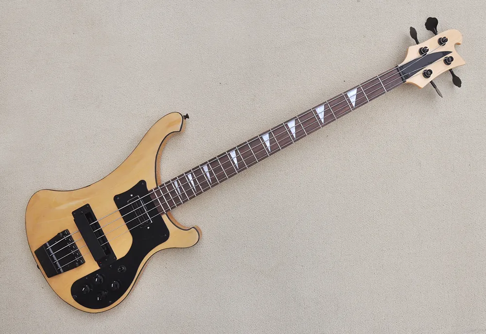 Custom 4 String Electric Short Neck Bass Guitar With Natural Wood ...