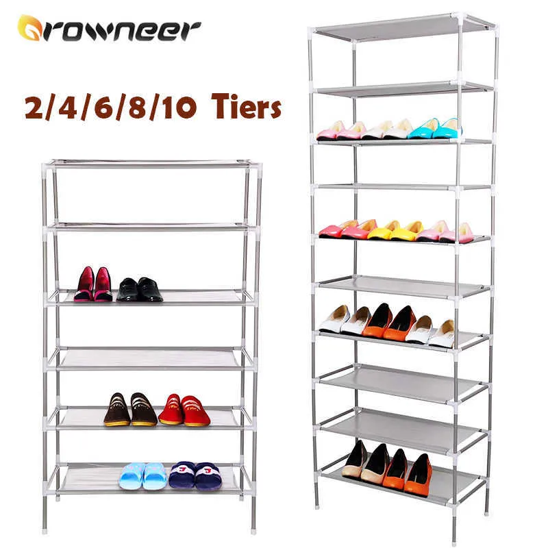 Expandable 2 to 10 Tiers Metal and Plastic Shoe Rack Stackable Hanging ...