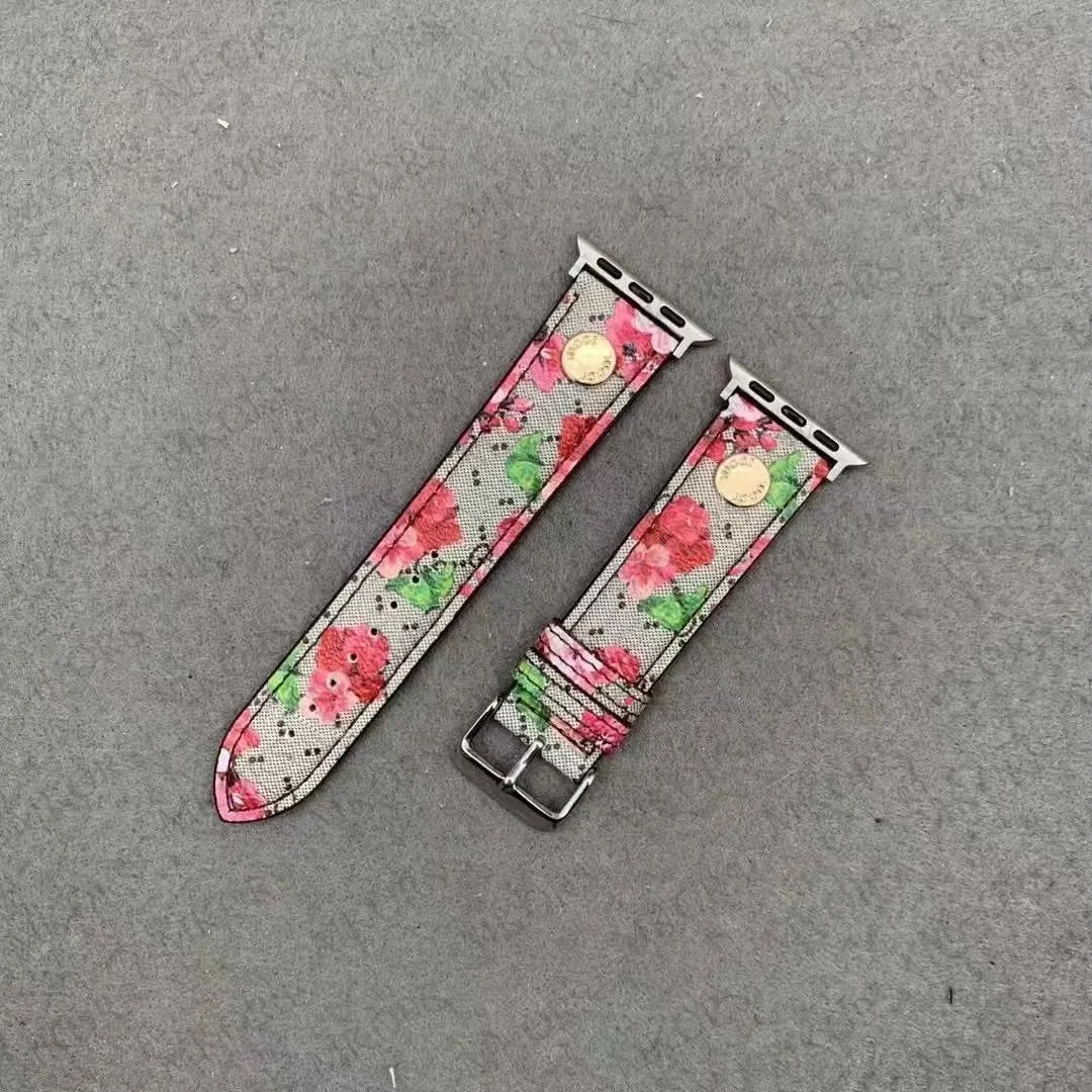 Stylish Leather Replacement Watch Band With Floral Accent Compatible ...