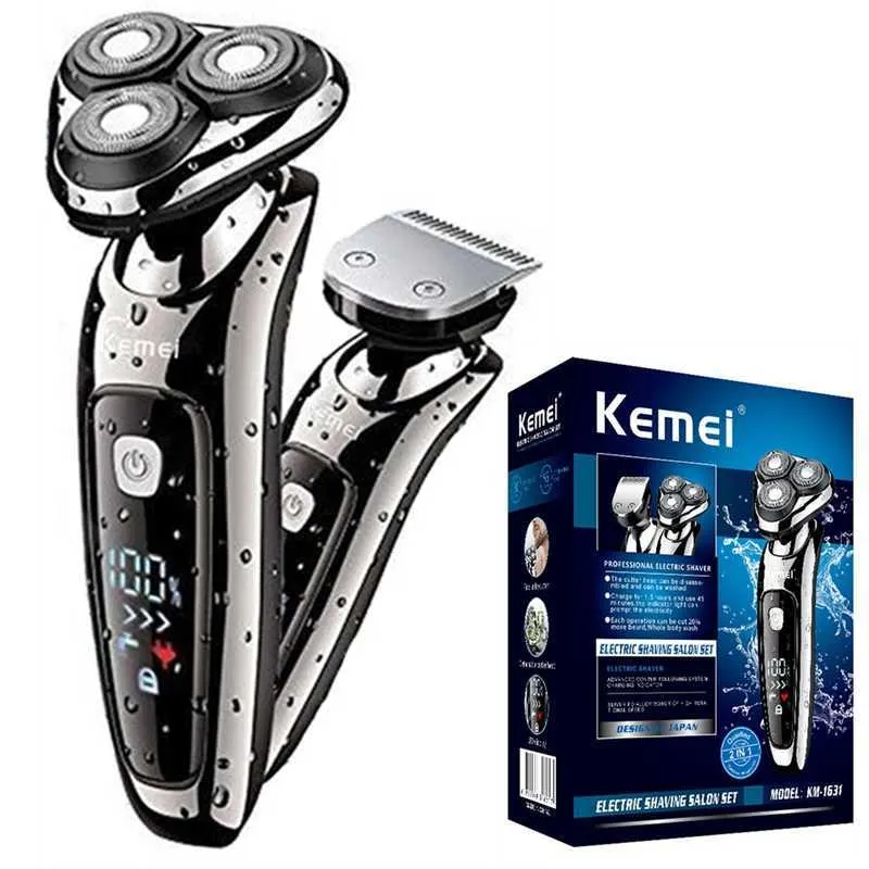 Waterproof Wet/Dry Corded Electric Shaver For Men Original Combo Facial ...