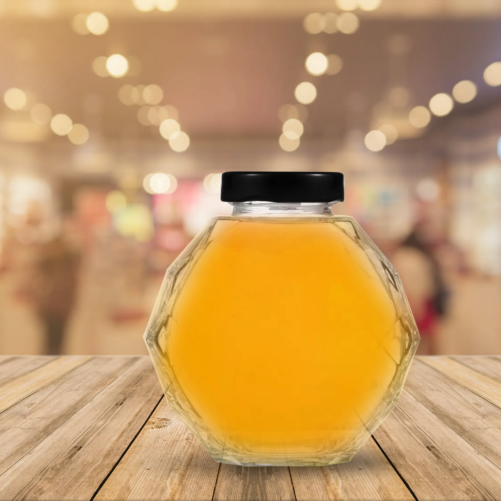 4 Buah Jelas Madu Dapur Toples Madu Kaca Botol Lebah Jar Heads Enam ...