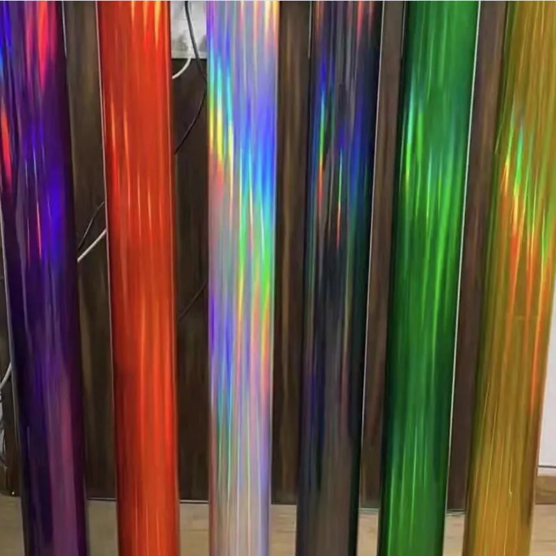 Glossy Laser Chrome Holographic Vinyl Roll Car Wrap Sheet with Air ...