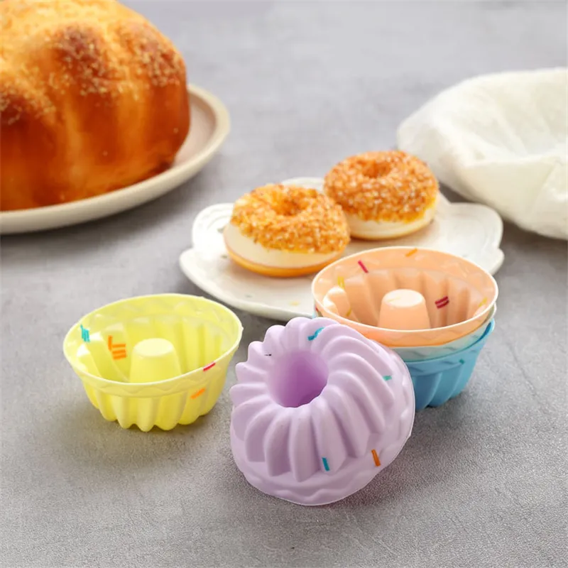10-Piece Silicone Baking Mold Set - Reusable Cupcake & Muffin Molds ...
