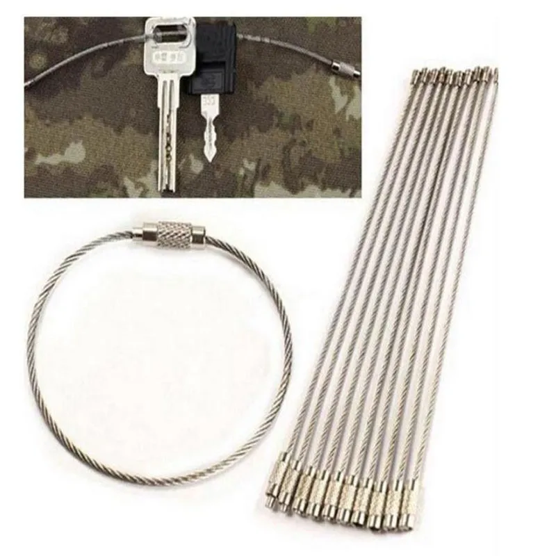 5mm x 150mm Stainless Steel Wire Keychain Cable with Screw Closure for ...