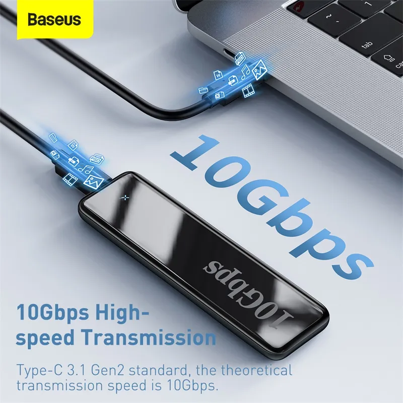 BASEUS Aluminium M.2 NVME SSD العلبة حالة محرك أقراص صلبة خارجي مع USB ...