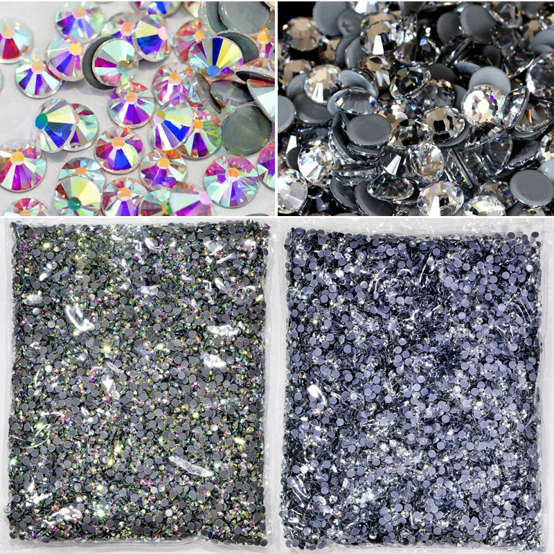 14400 Clear Crystal Non Fix Glitter Nail Rhinestones In Bulk Pack ...