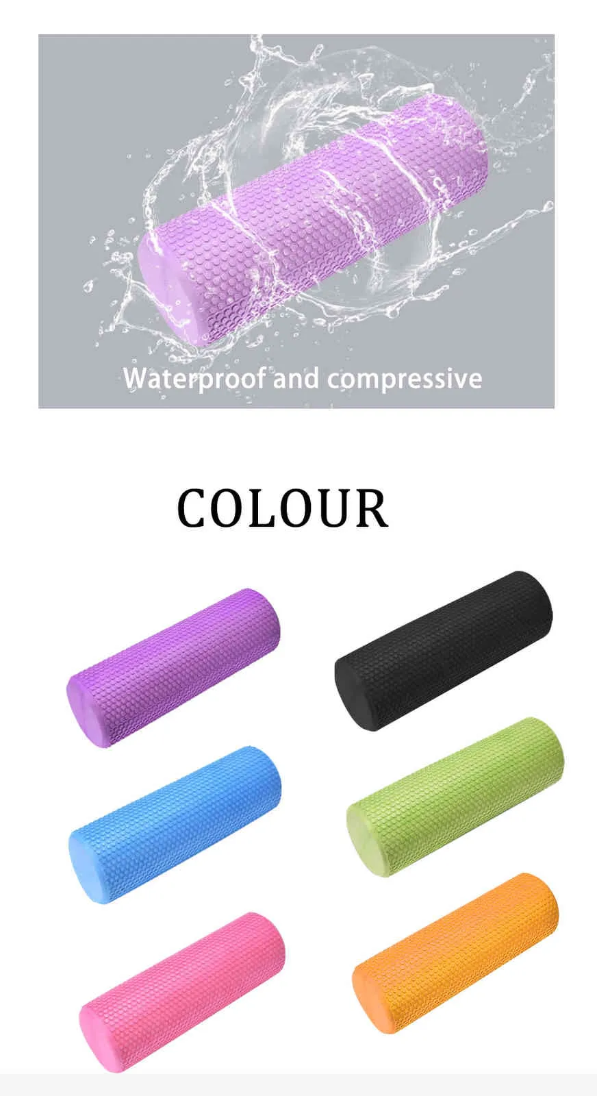 High Density EVA Foam Roller - 45/60cm Pilates & Exercise Equipment for ...