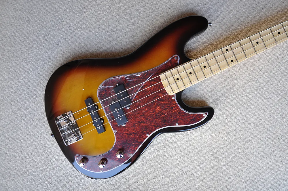 DHgate.com:Custom Sunburst Electric Bass Guitar with Poplar Body, Maple ...