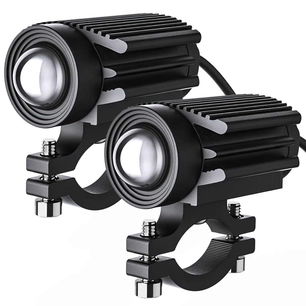 Super Bright Tri-Color Motorcycle LED Headlight - 30W Mini Projector ...
