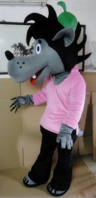 Adult Pink And Red Wolf Barney The Dinosaur Mascot For Parties And ...