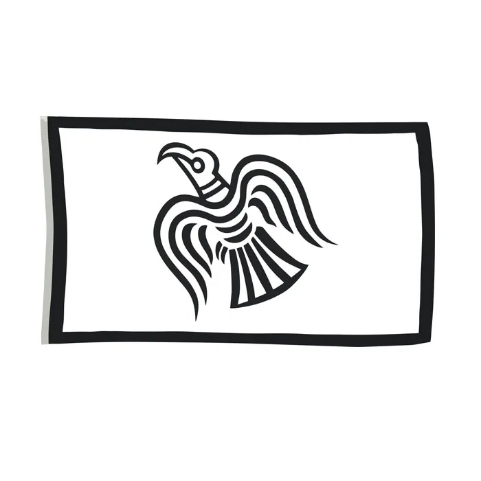 Viking Raven Flag White Flag 3x5 FT Firefighter Banner 90x150cm ...