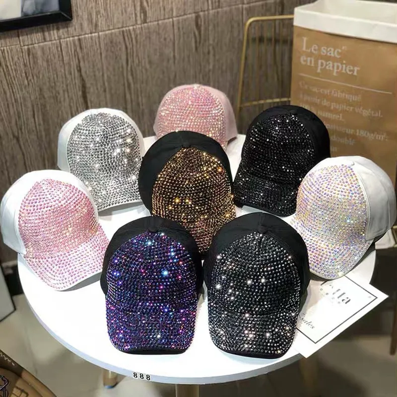 Diamond Baseball Cap Hat Adjustable Mesh Trucker Baseball Caps Shining ...