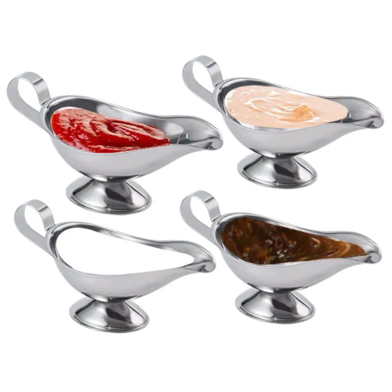 Sauce Containers Stainless Steel Gravy Boat Elegant Serving Pitcher For ...