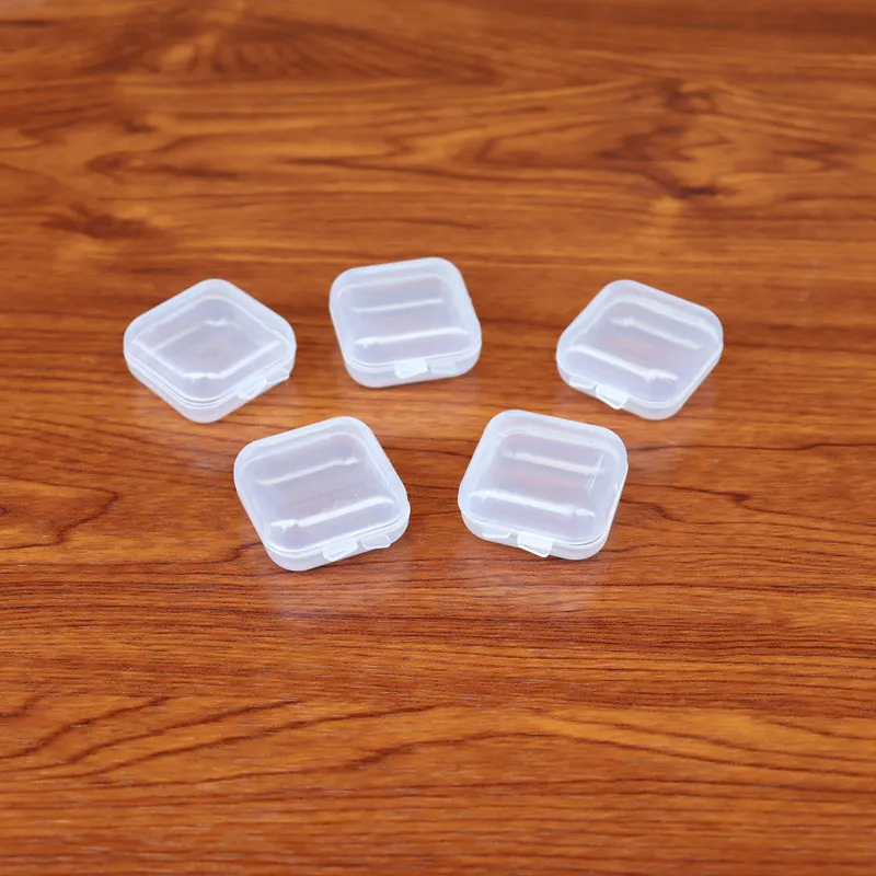 Square Mini Clear Plastic Storage Box with Lid for Jewelry and Earplugs ...