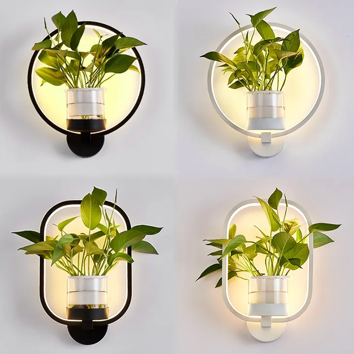 Modern Minimalist Wall Lamp - Creative Plant Light, Indoor Hydroponic ...