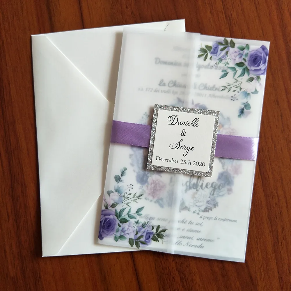 Purple Wedding Invitations Diy Kit