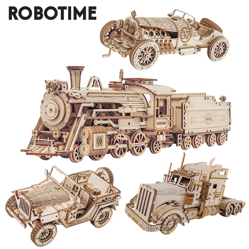 3D Wooden Train Model Assembly Kit Perfect Birthday Gift For Kids ...