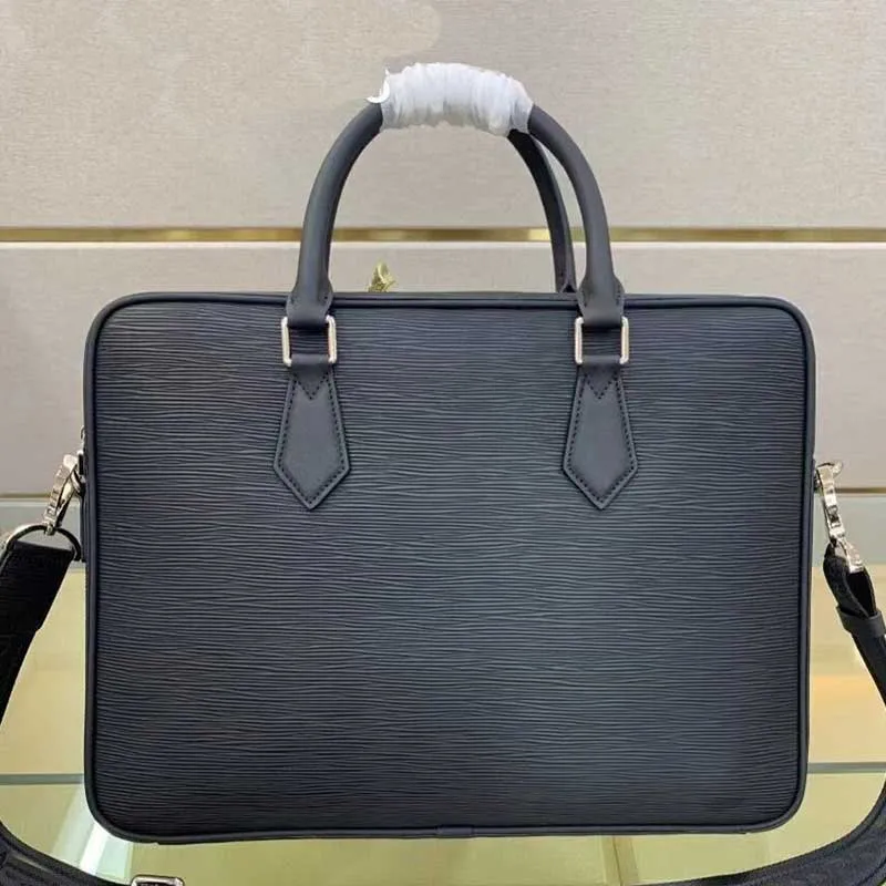 Men's Designer Briefcase: High Quality Canvas Leather Handbag, Classic ...