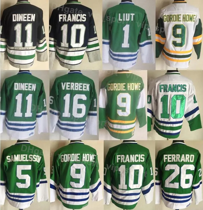 Men Ice Hockey Vintage Retro 9 Gordie Howe Jersey 11 Kevin Dineen 16 ...