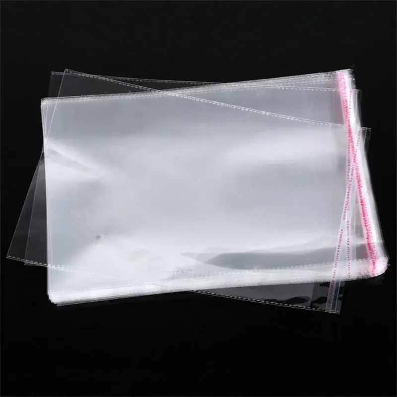 100 Clear Resealable Poly Bags - Clothing Packaging, Gift Wrap, Storage ...
