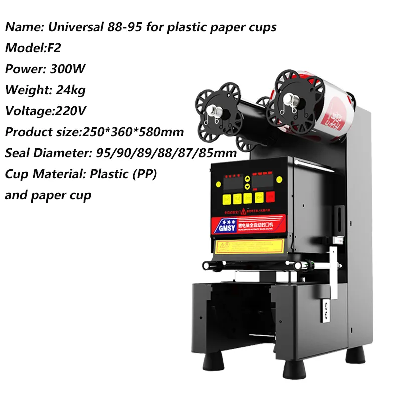 ₩510528에서 플라스틱 종이 거품 차 컵 실러 기계 반자동 컵 씰링 메이커 전기 우유 커피 실러 Dhgate