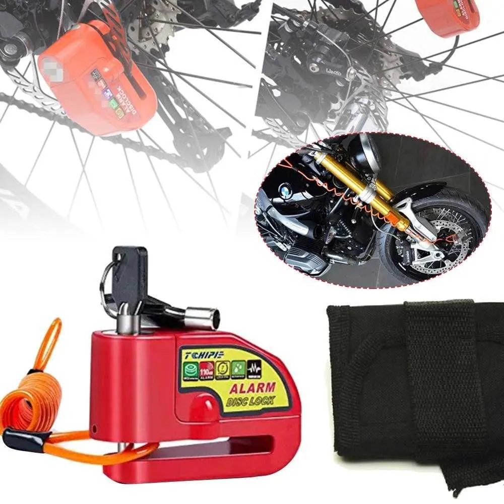 Bicycle Disc Brake Lock Alarm 110dB Loud Waterproof Steel 7.5 × 4.7 × 1 ...