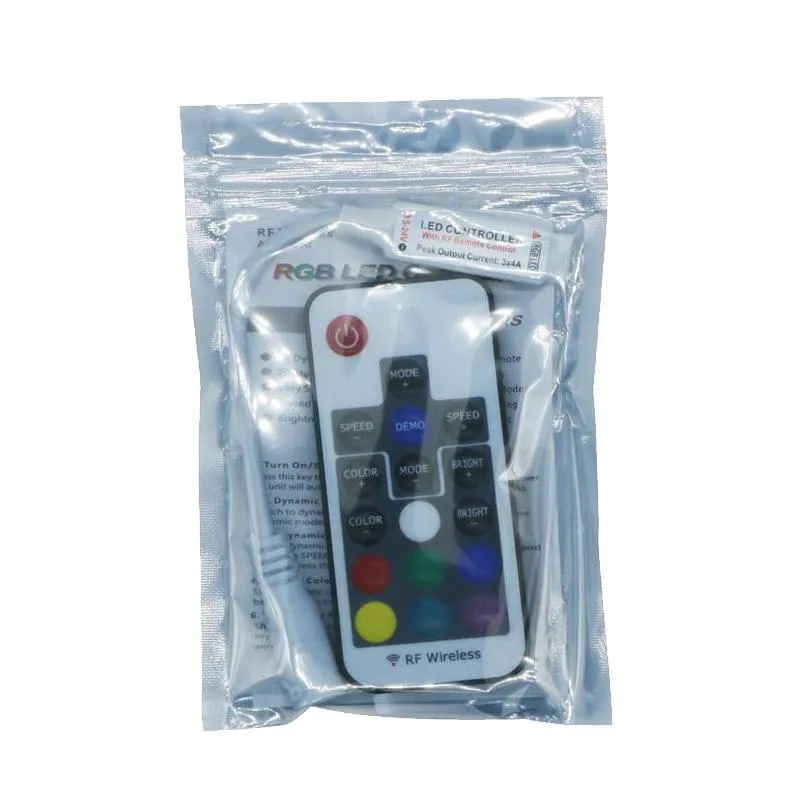 2021 RGB Strip LED RGB Controller DC5V 24V 12A 17key Mini RF Wireless ...