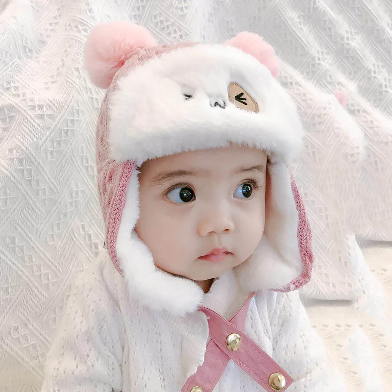 Cute Kids Winter Hat - Cartoon Earflap Cap, Thick Berber Fleece Lined ...
