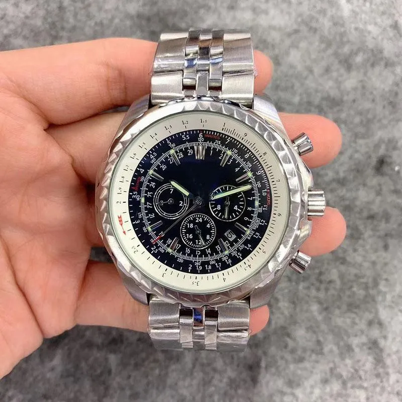 Mens High-end Quartz Watch with 42 mm Dial, Stainless Steel Band ...