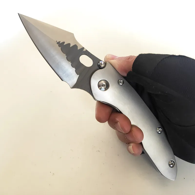 Custom Stitch Folder Folding Knife - Rock Grind M390 Blade, Titanium ...
