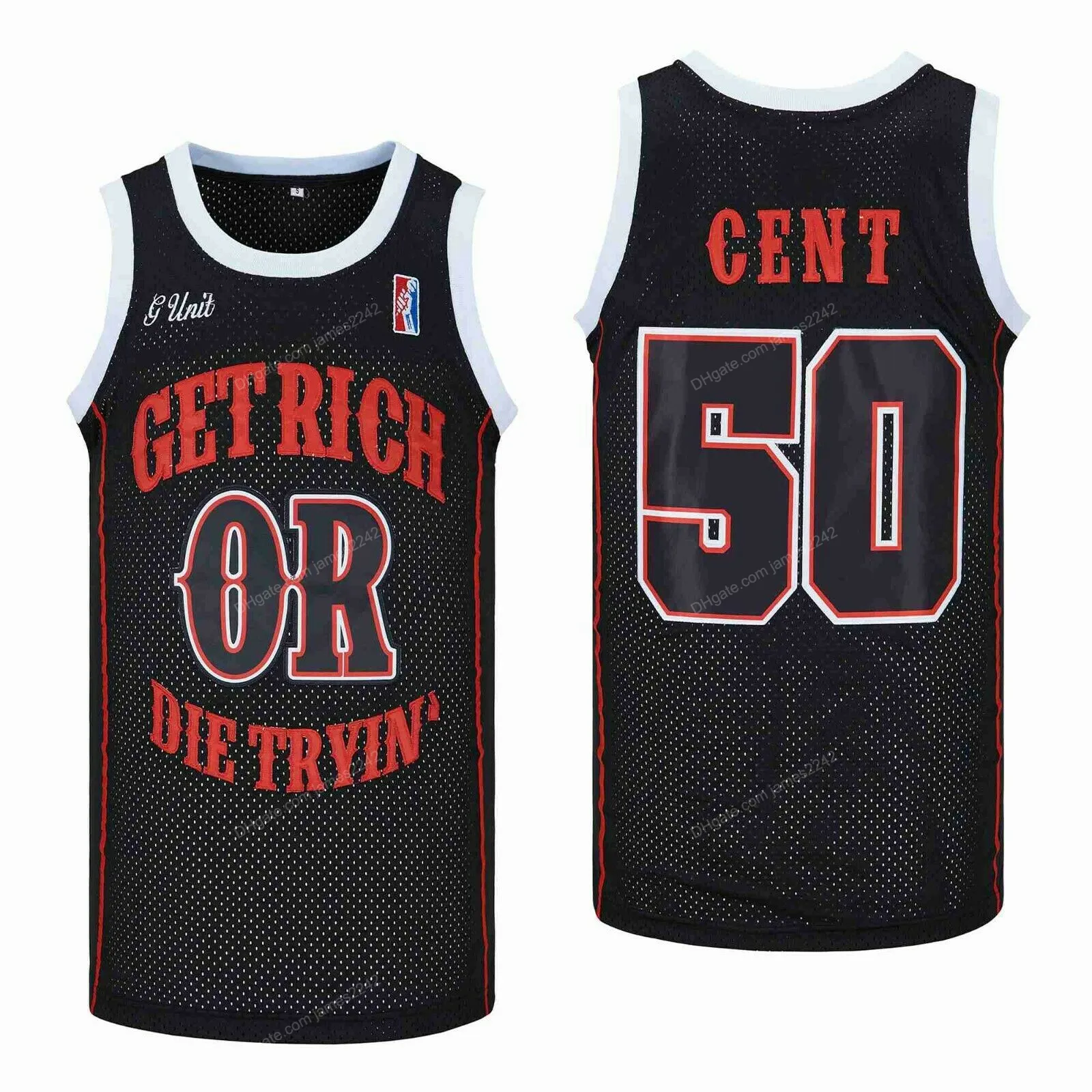 Custom #50 Basketball Jersey | Hip Hop Style Stitched S-4XL - Any Name ...