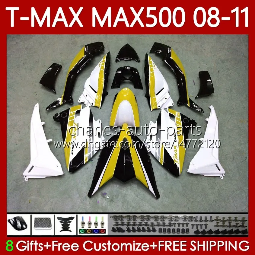 Motorcycle Fairing Kit: Yellow Bodywork For TMAX 500 XP500, 2008 2011 ...