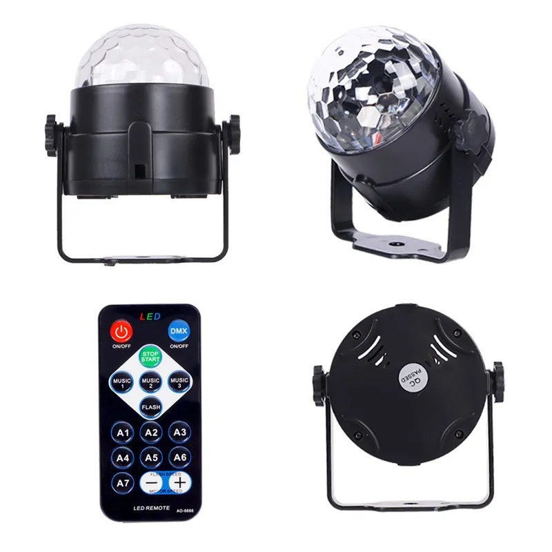 RGB Disco Ball Party Lights: Sound Activated LED Projector Strobe Lamp ...
