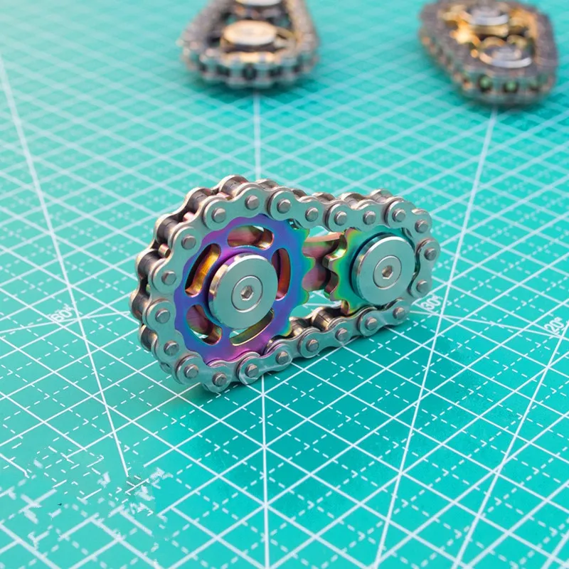 Metal Fidget Spinner Toy - Sprockets Flywheel, Chain Gear Ring ...