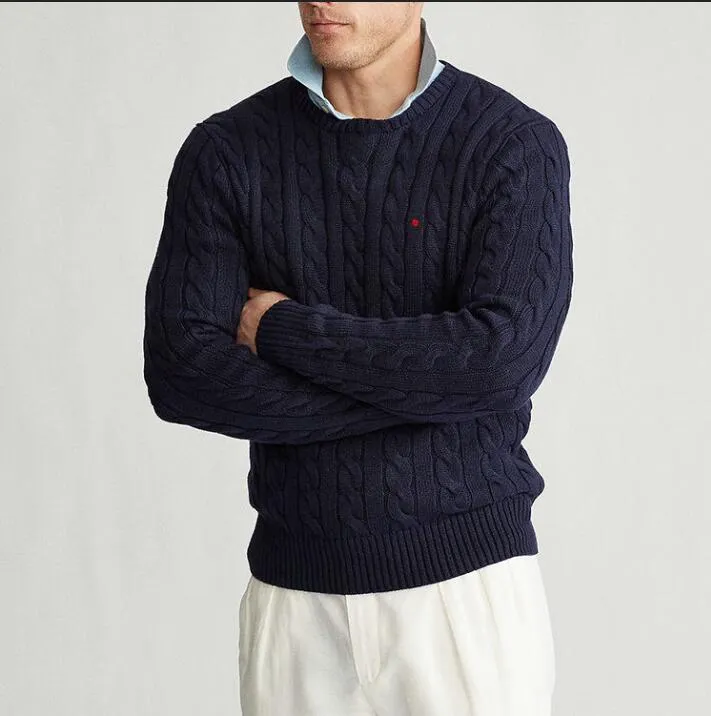 DHgate.com:Mens Classic Crew Neck Knit Cotton Winter Sweater Pullover ...