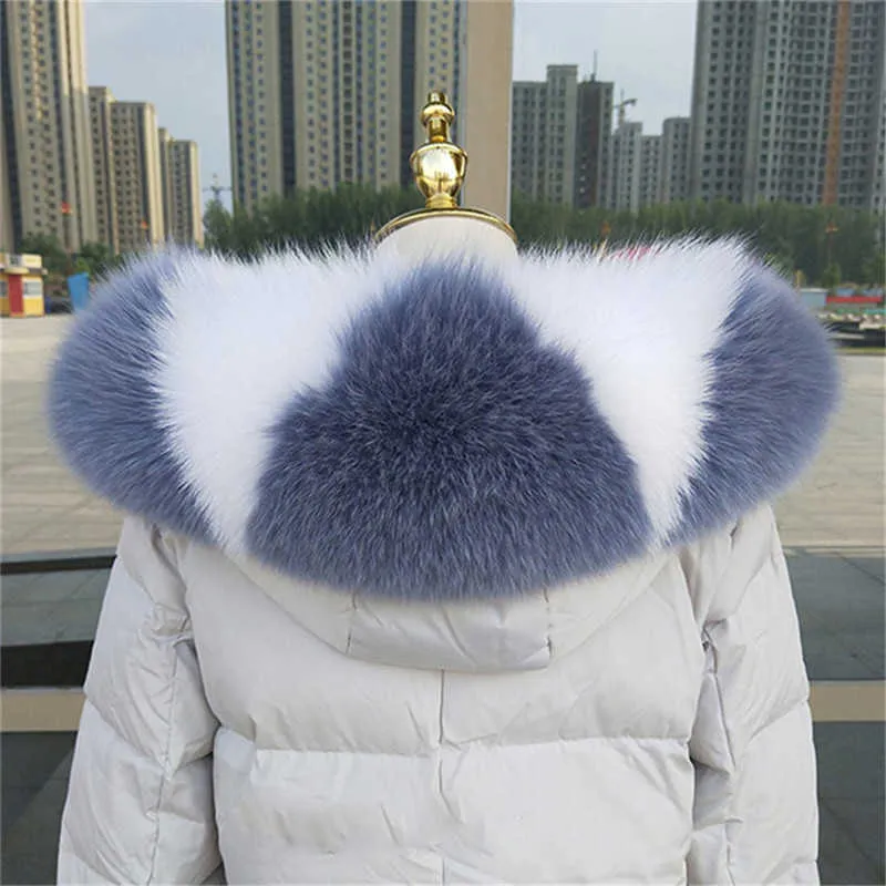 Luxurious Real Fox Fur Collar Fur Collar Coat For Men And Women Warm ...