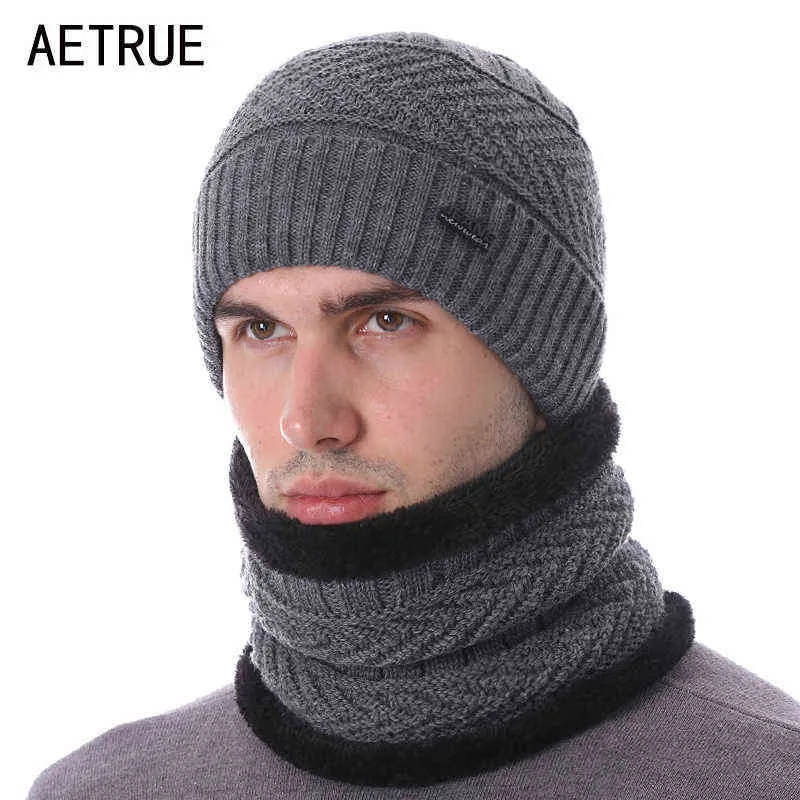 Warm Winter Beanie Hat Set - Knitted Skull Cap with Neck Gaiter ...