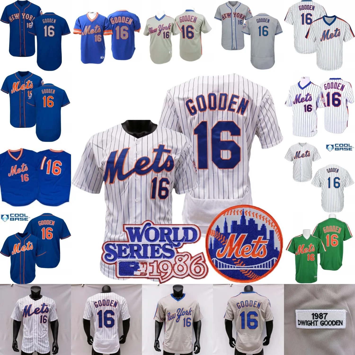 Salute to Service Dwight Gooden Jersey Blue Grey Orange Fans Player ...