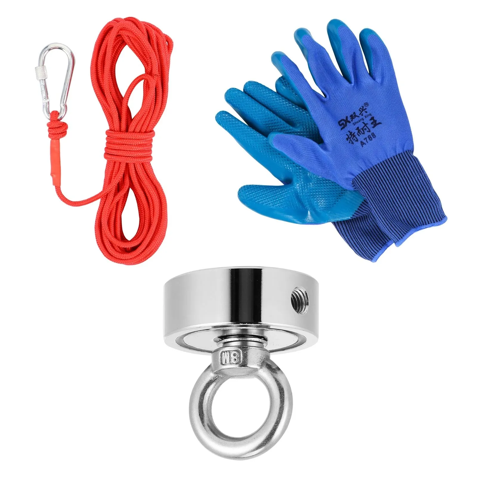 Heavy-Duty Fishing Magnet Kit - Powerful Neodymium Magnet, Durable Rope ...