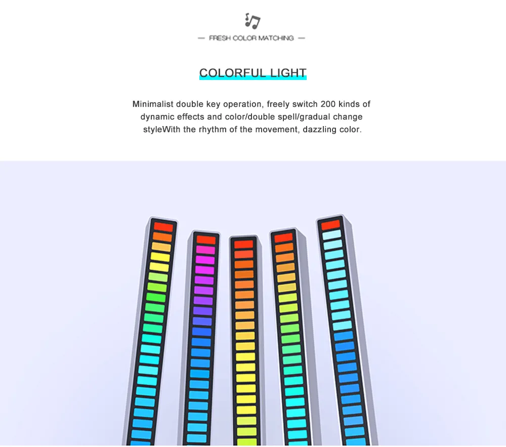 NUEVO!!! Luz De Ritmo De Recogida Activada Por Voz RGB, Ambiente De ...