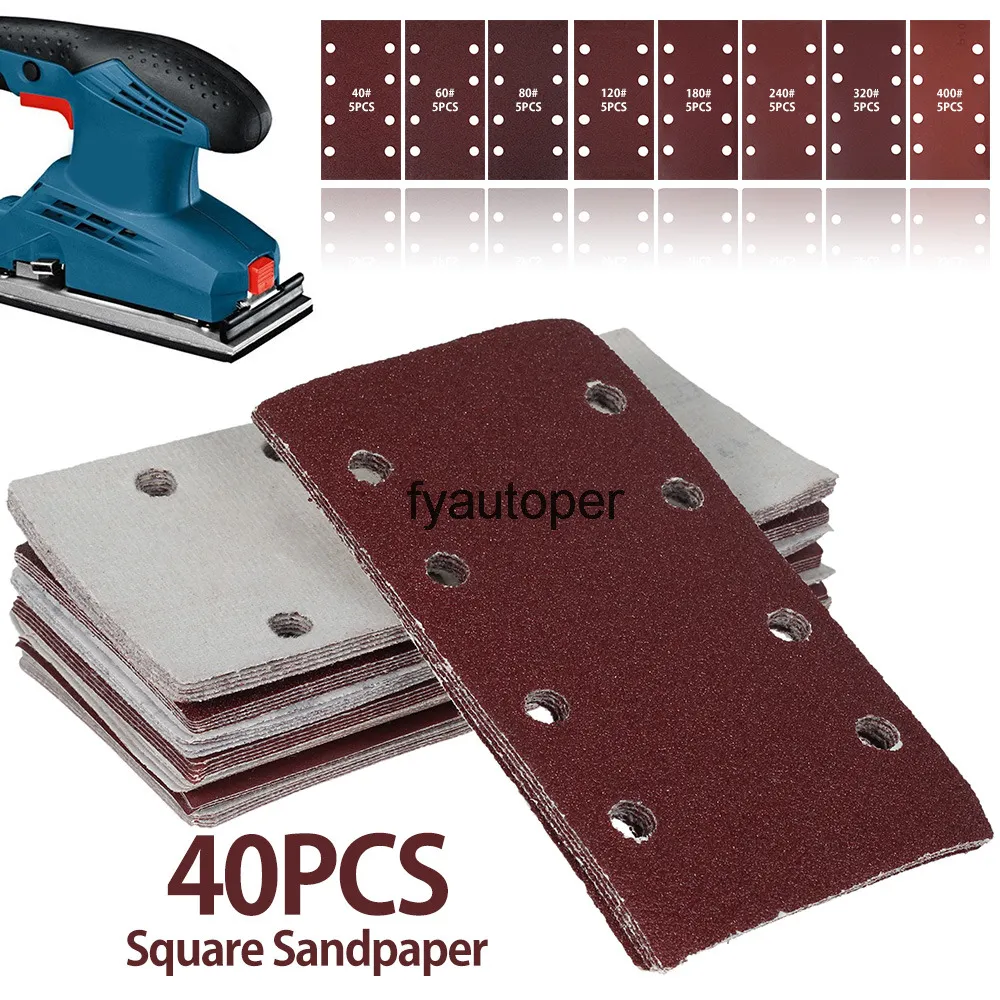 Hook and Loop Sanding Paper Punched Sheets Abrasive Sandpaper 40-400 ...